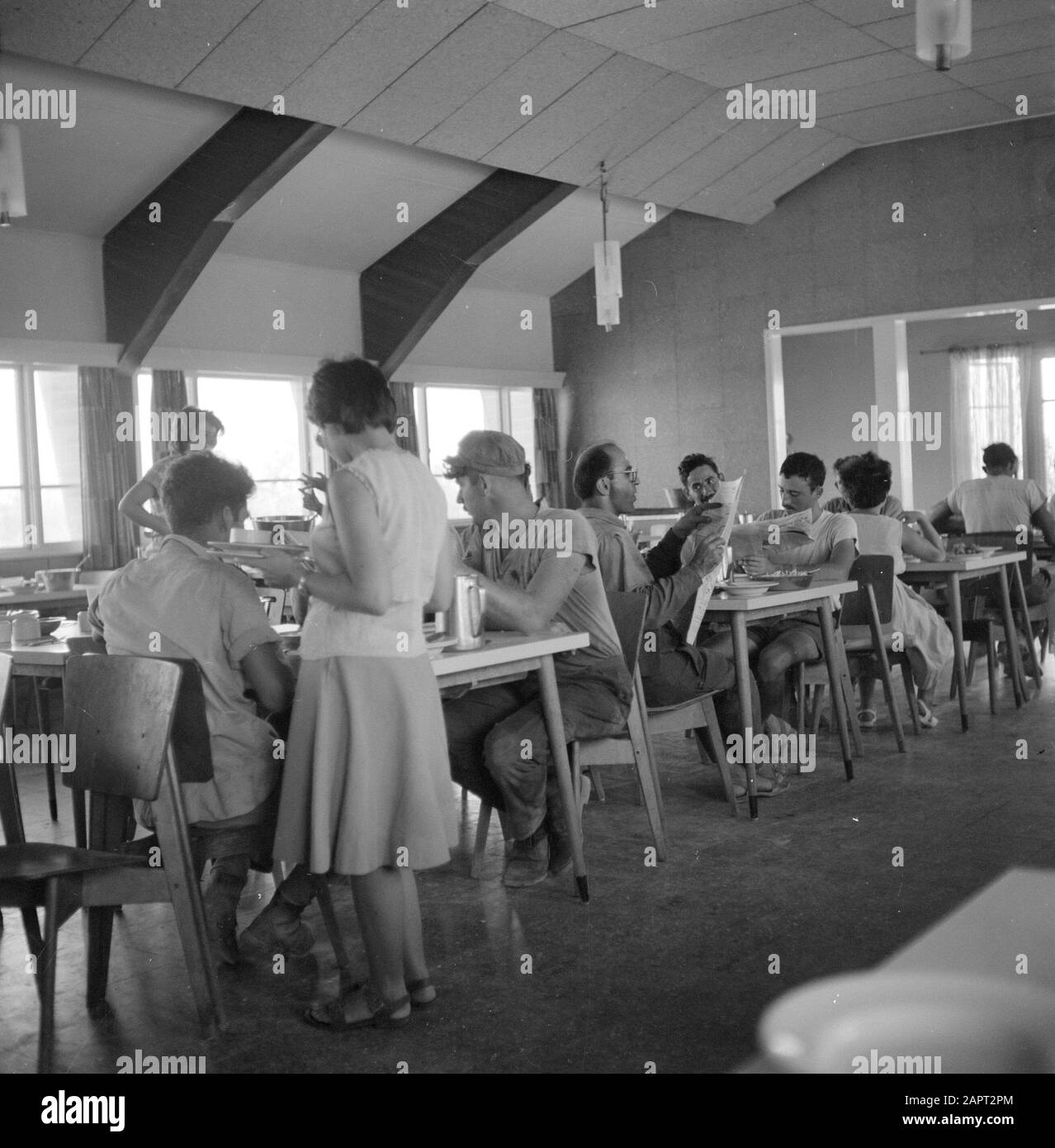 Dining room in the kibbutz Revivim in the Negev Desert Date: undated ...