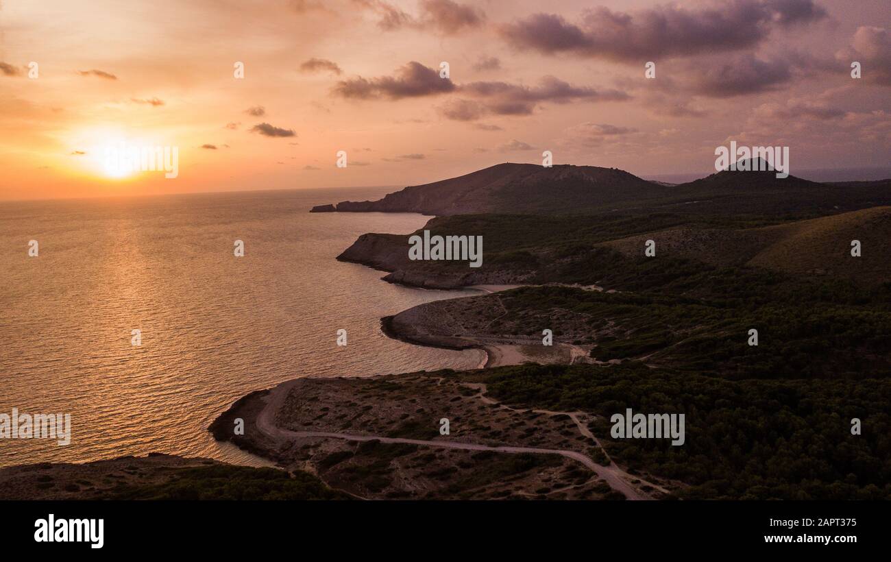 coast line drone shot, Drone shot of cliff coast line, Aerial view of ...