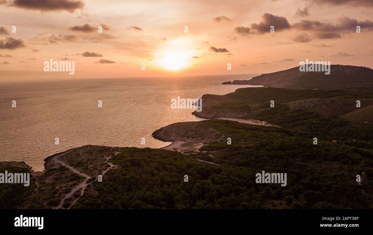 coast line drone shot, Drone shot of cliff coast line, Aerial view of ...