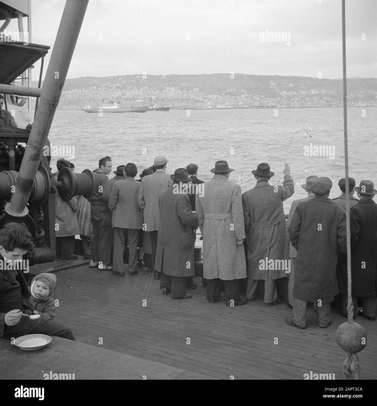Israel 1948-1949 Emigrants (oil) on their way to Israel on board a ship ...