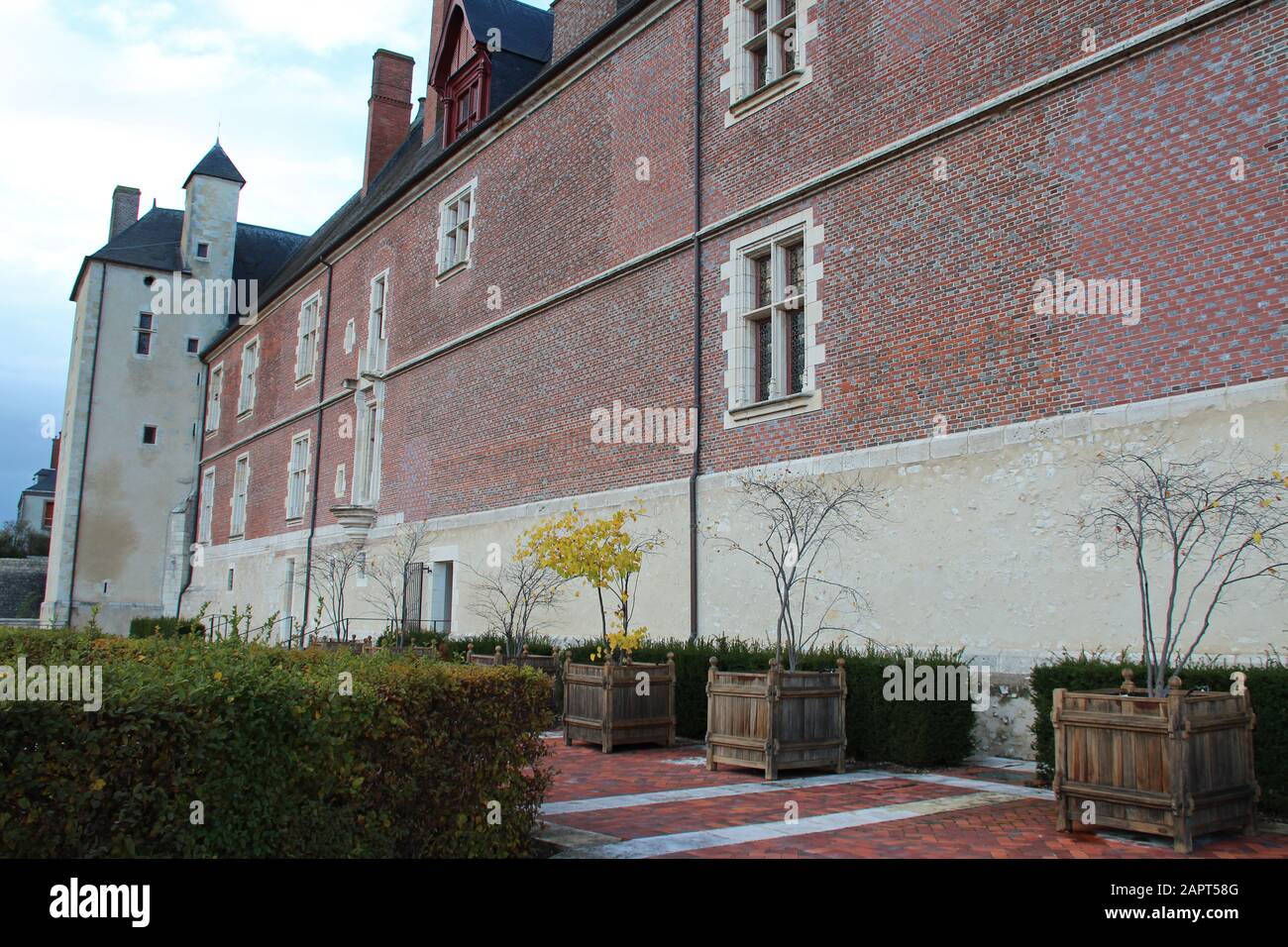 brick medieval castle in gien in sologne (france Stock Photo - Alamy
