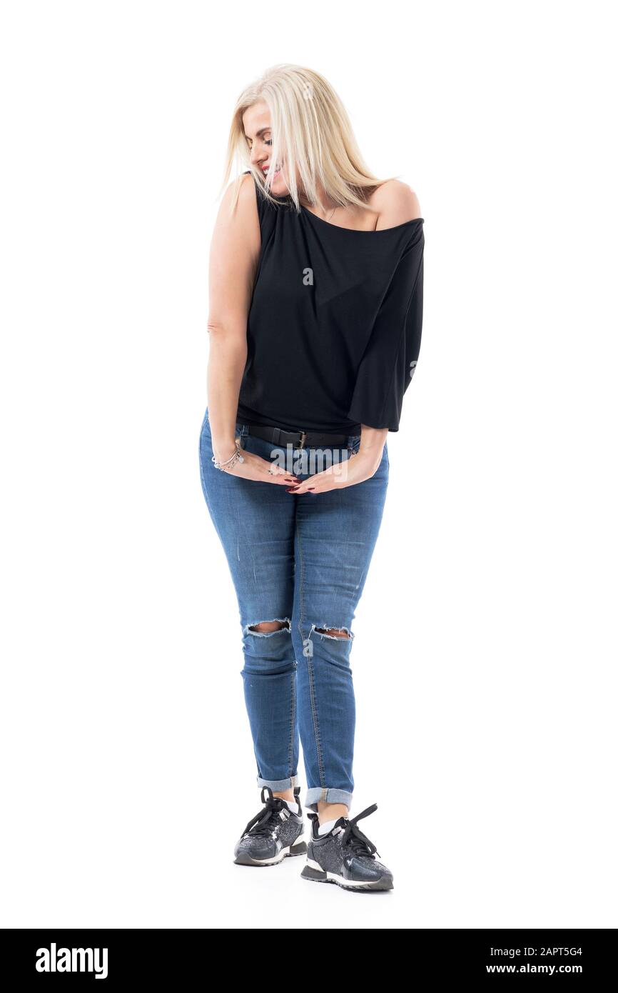 Caucasian middle age woman wearing Cut Out Stock Images & Pictures - Alamy