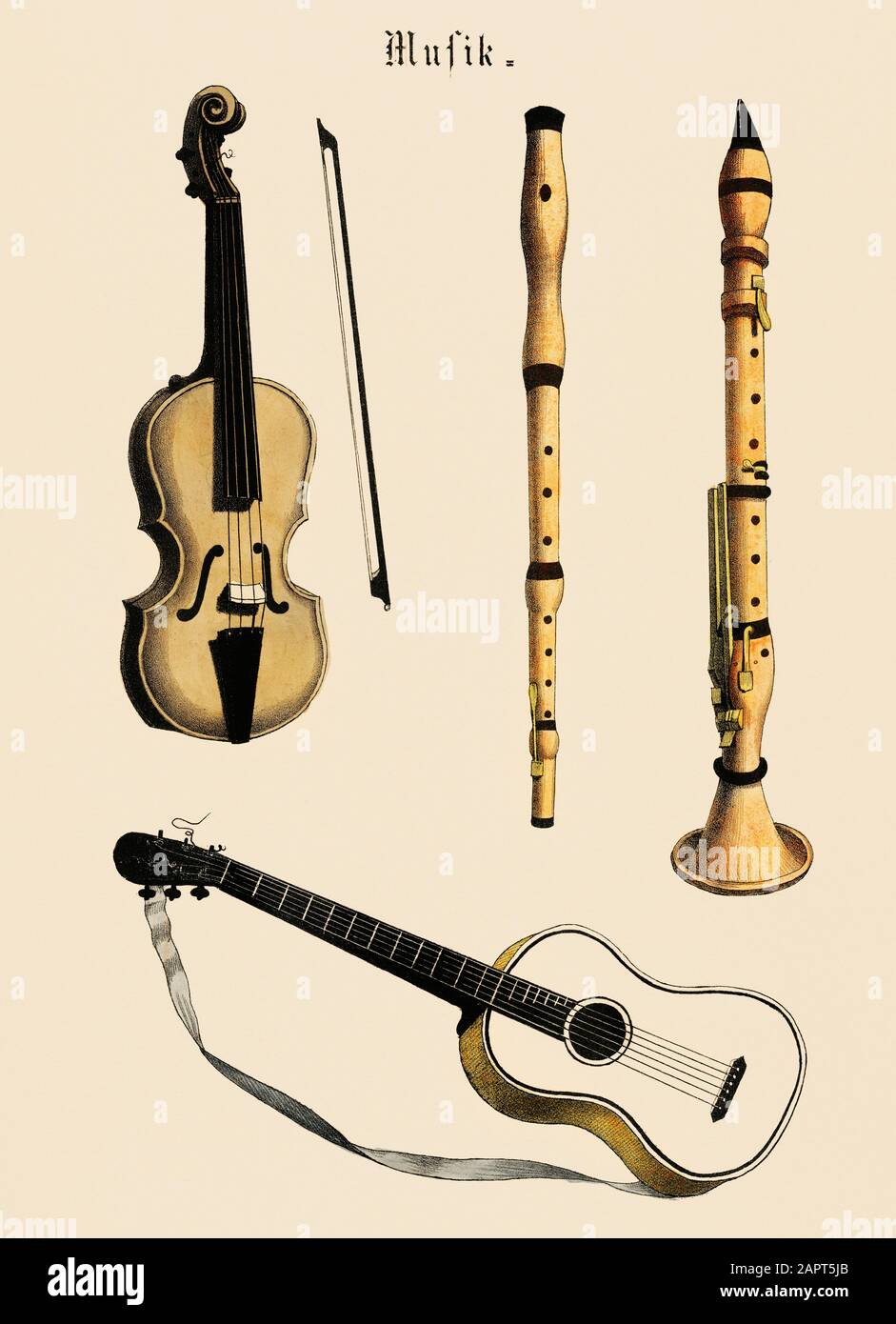 musical instruments vintage illustrations Stock Photo - Alamy