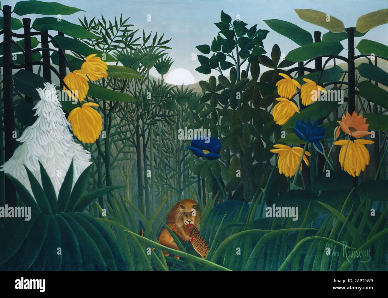 Vintage Henri Rousseau painting Stock Photo - Alamy