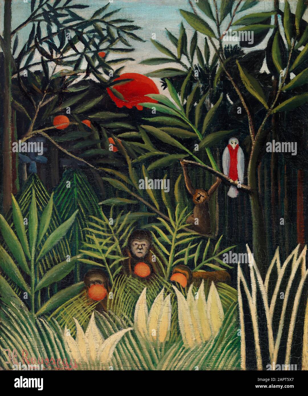 Vintage Henri Rousseau painting Stock Photo - Alamy
