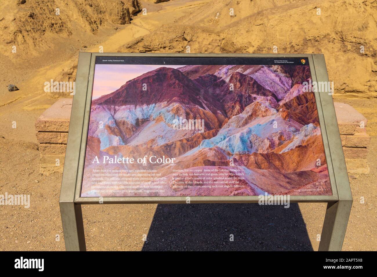 Death Valley, California, USA- 02 June 2015: A palette color ...