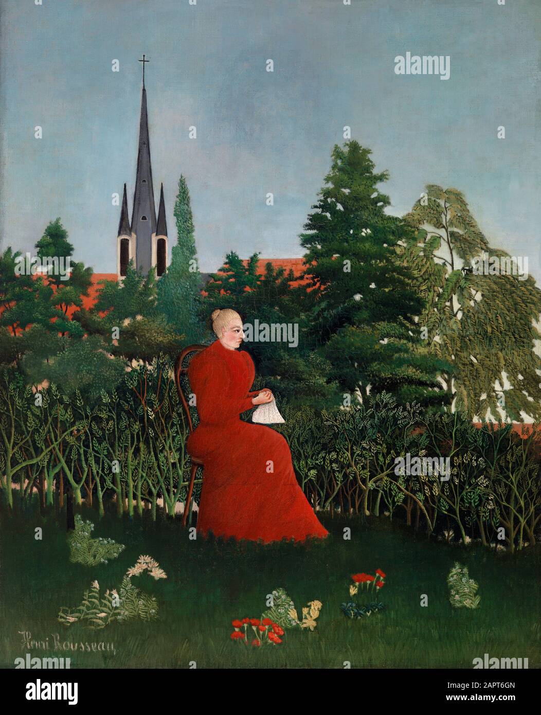 Vintage Henri Rousseau painting Stock Photo - Alamy