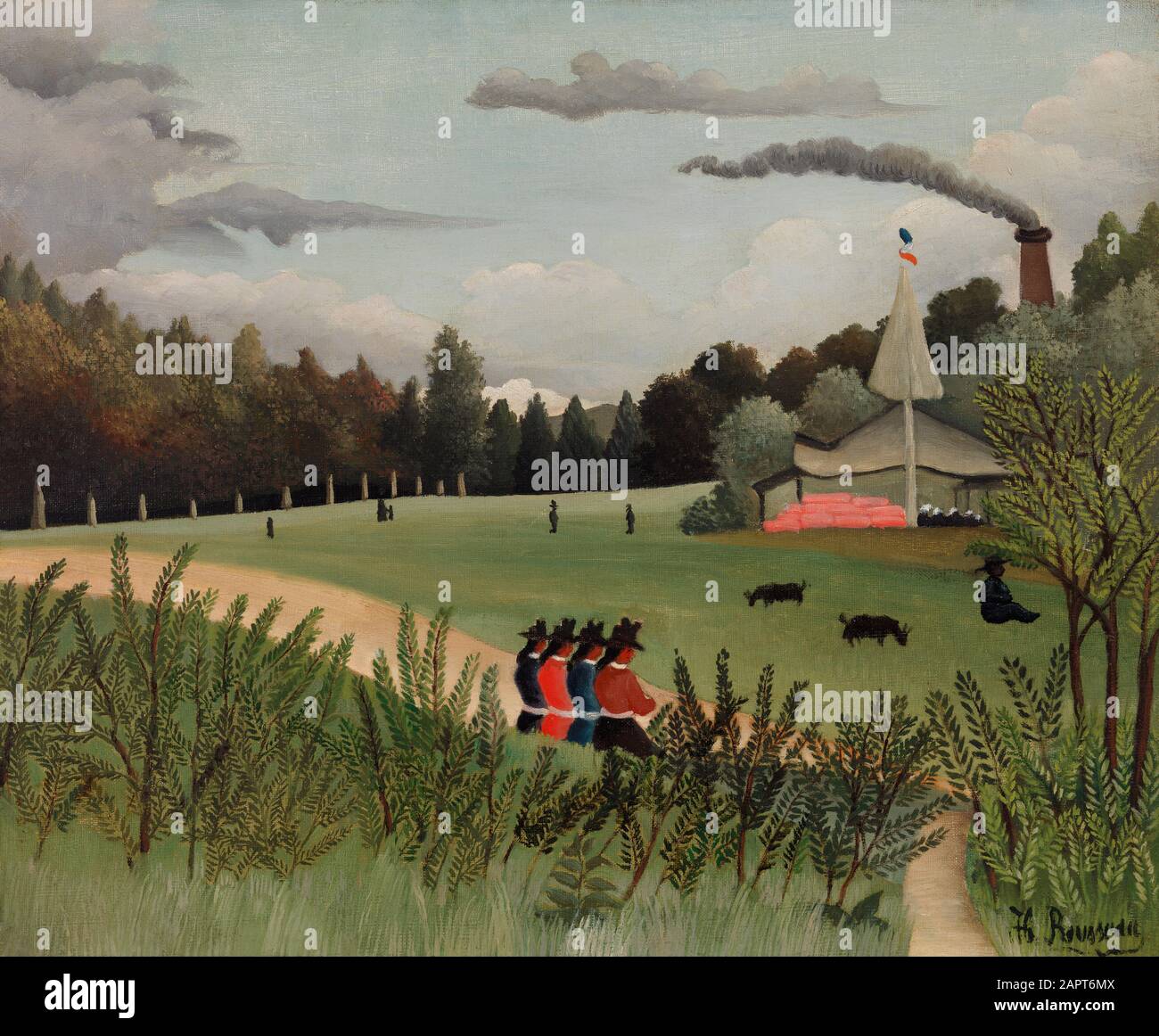 Vintage Henri Rousseau painting Stock Photo - Alamy