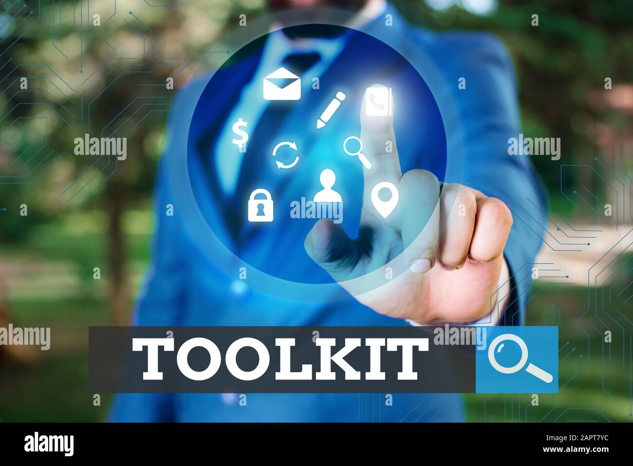 Text sign showing Toolkit. Business photo text set of tools kept in a ...