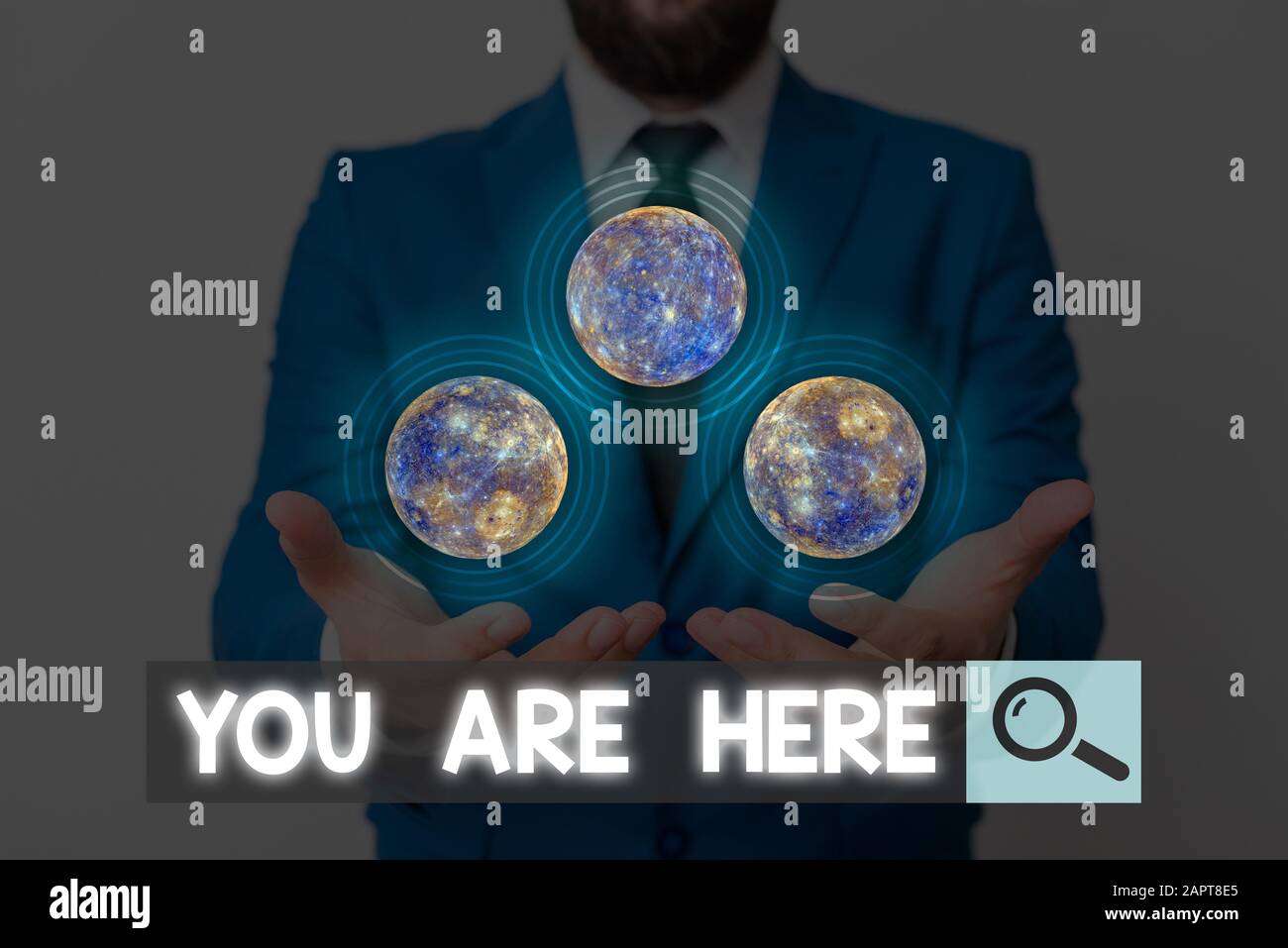 Writing note showing You Are Here. Business concept for This is your ...