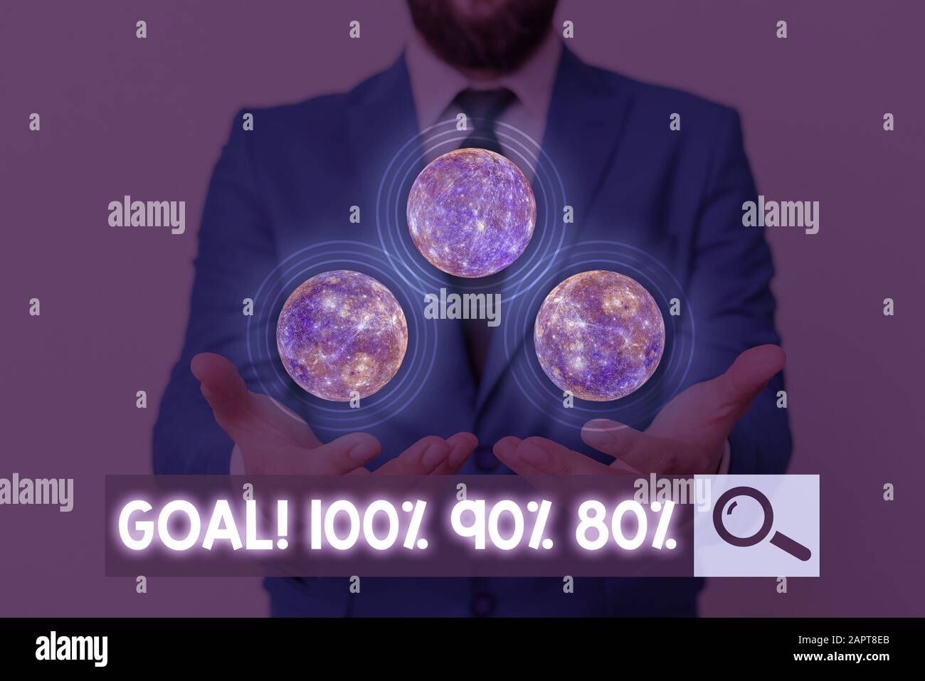 Writing note showing Goal 100 90 80. Business concept for Percentage of ...