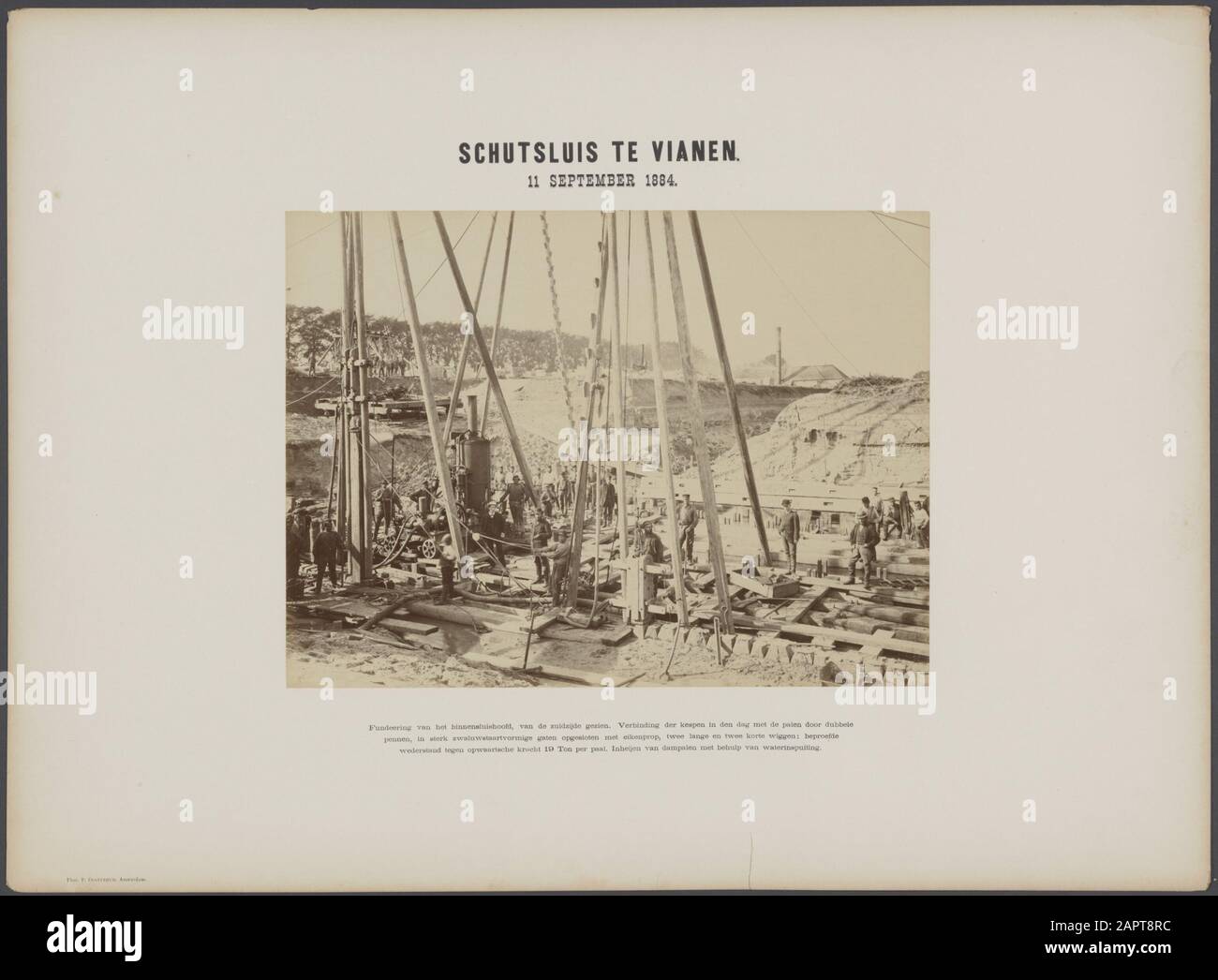 Foundation of the inner lock head, seen from the south side; vapour ...