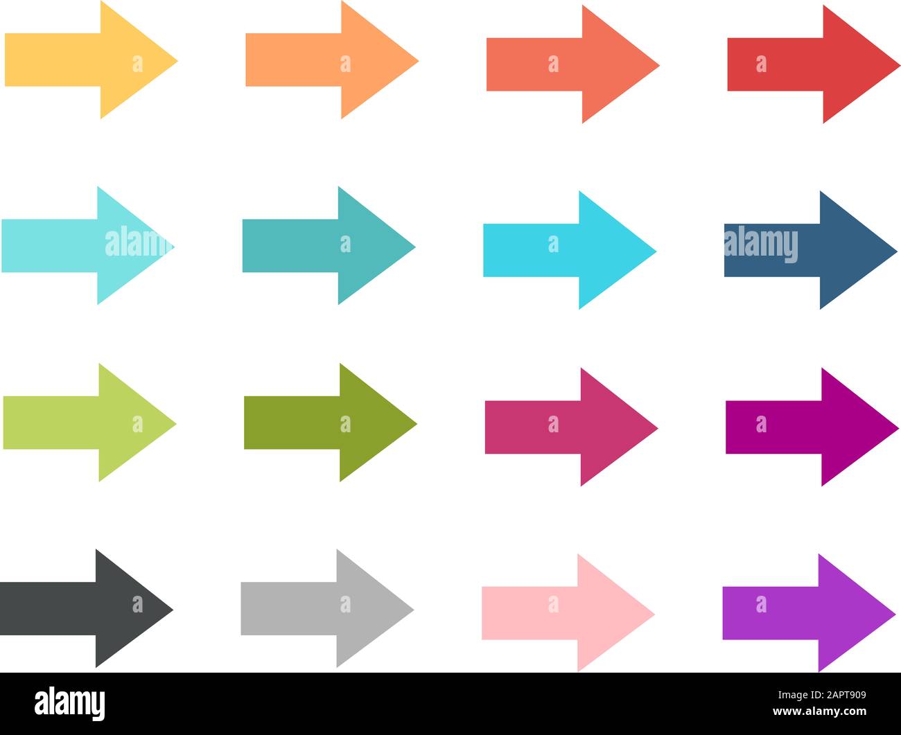 Set of coloured arrow icons Stock Photo - Alamy