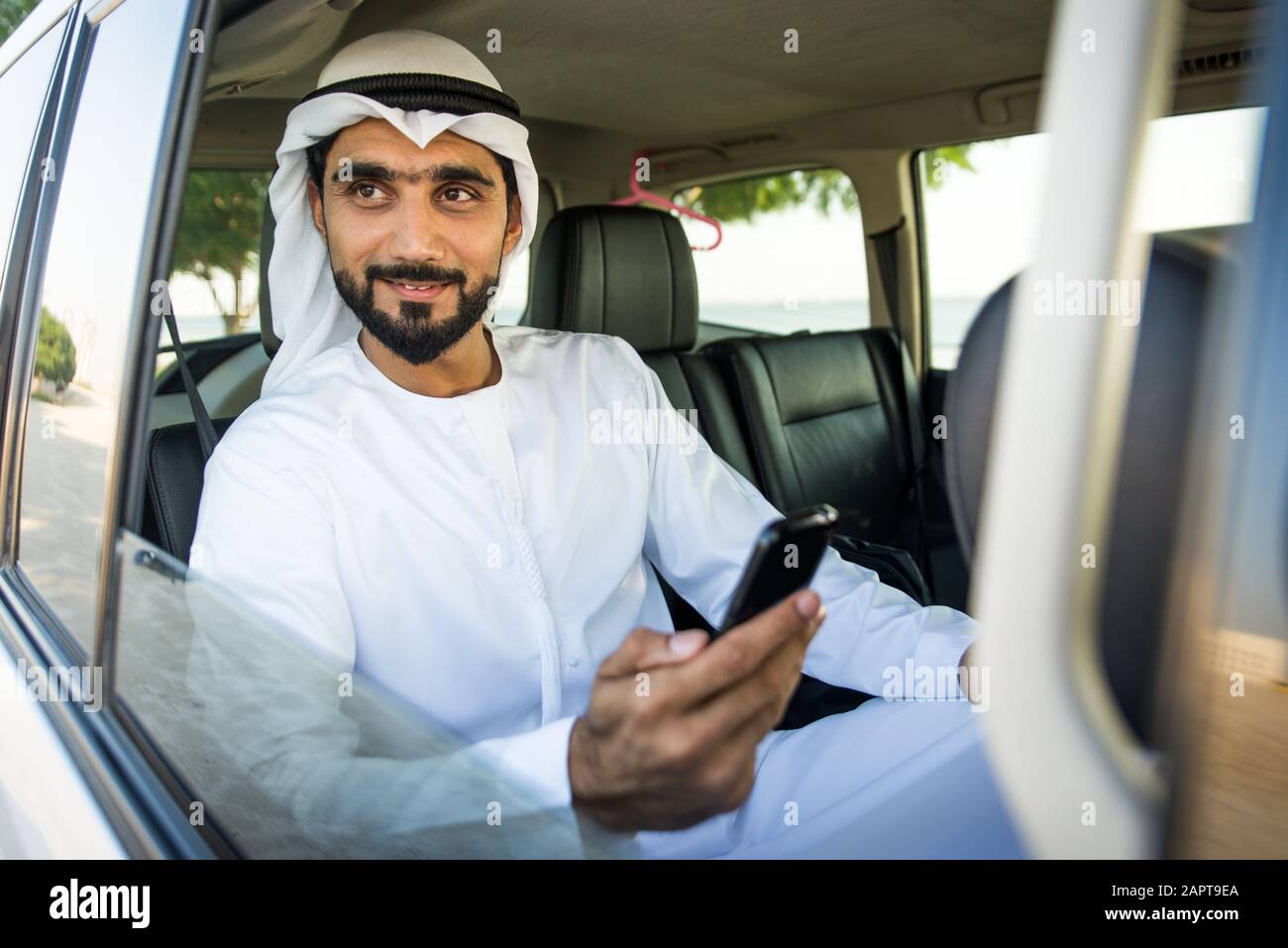 Handsome arabic man driving a car Stock Photo - Alamy