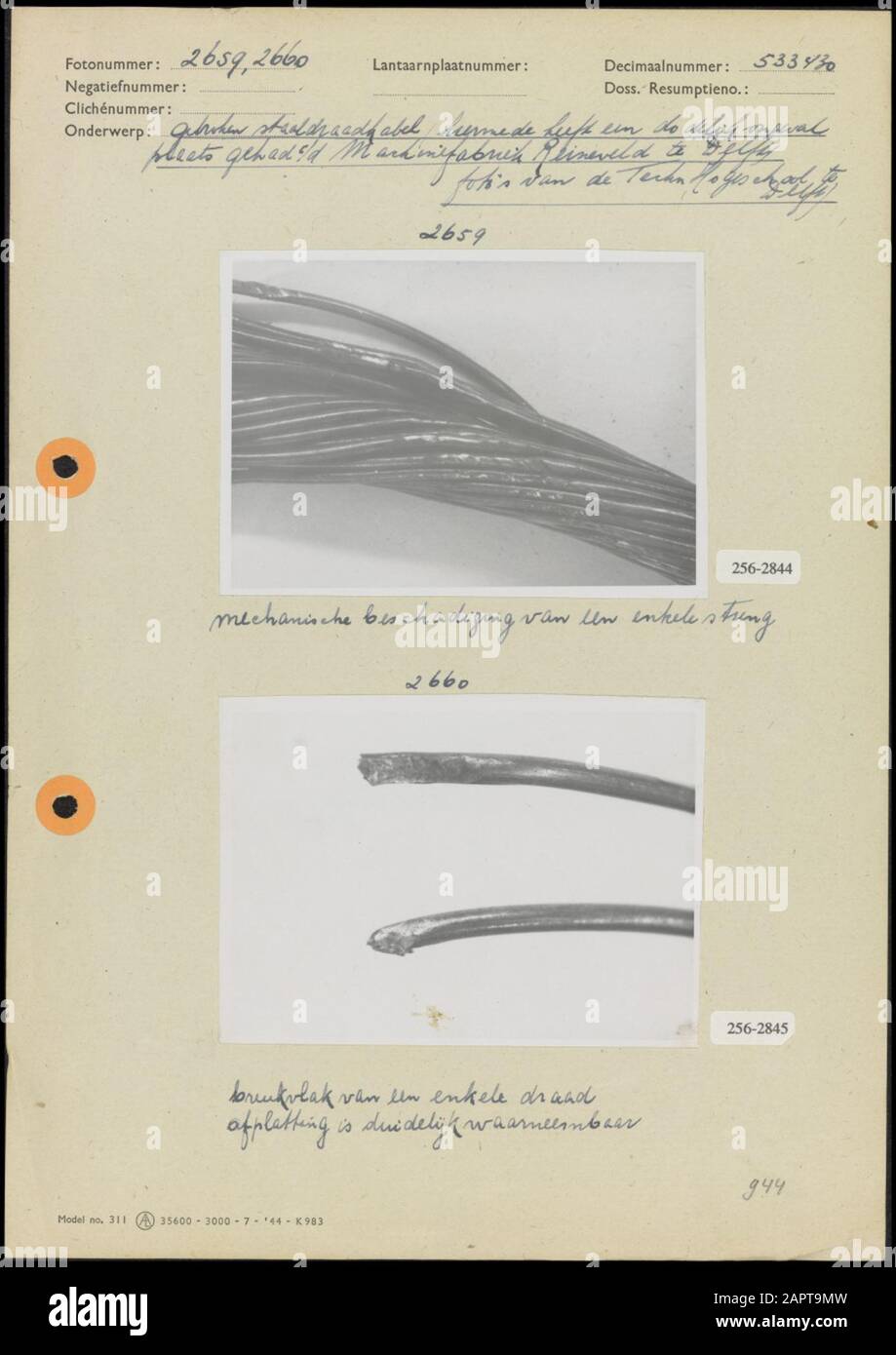 Mechanical damage to a wire cable, resulting in a fatal accident at the ...