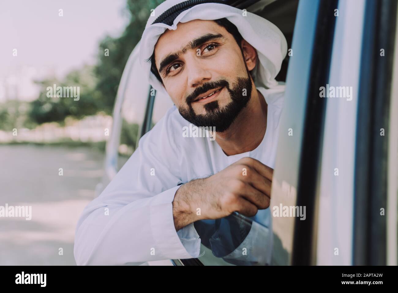 Dubai uae arab man driving hi-res stock photography and images - Alamy