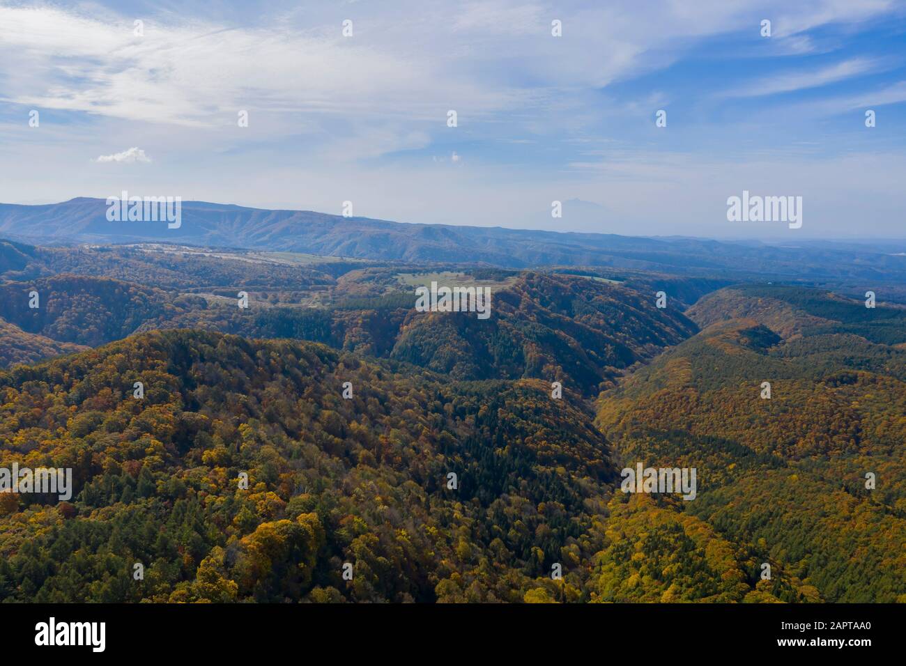 Aerial fall color of the Hakkoda Mountains at Aomori Stock Photo - Alamy