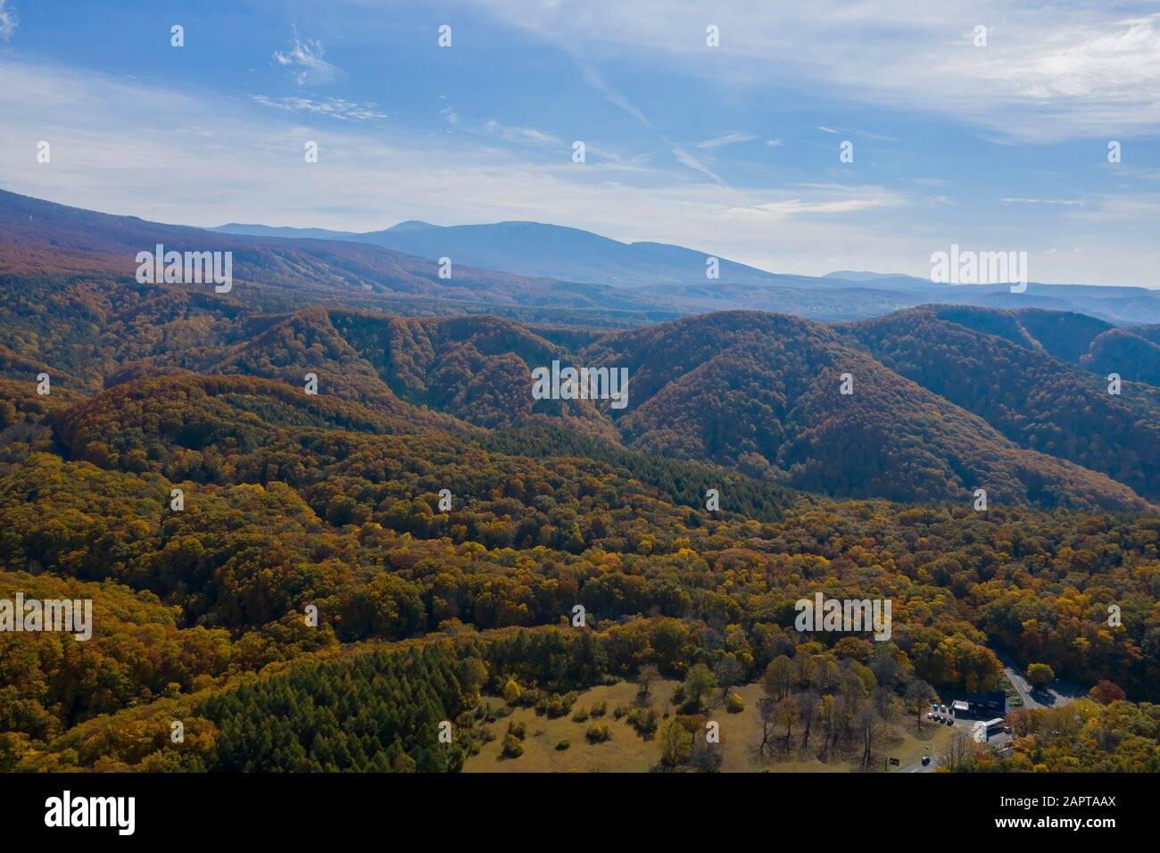 Aerial fall color of the Hakkoda Mountains at Aomori Stock Photo - Alamy