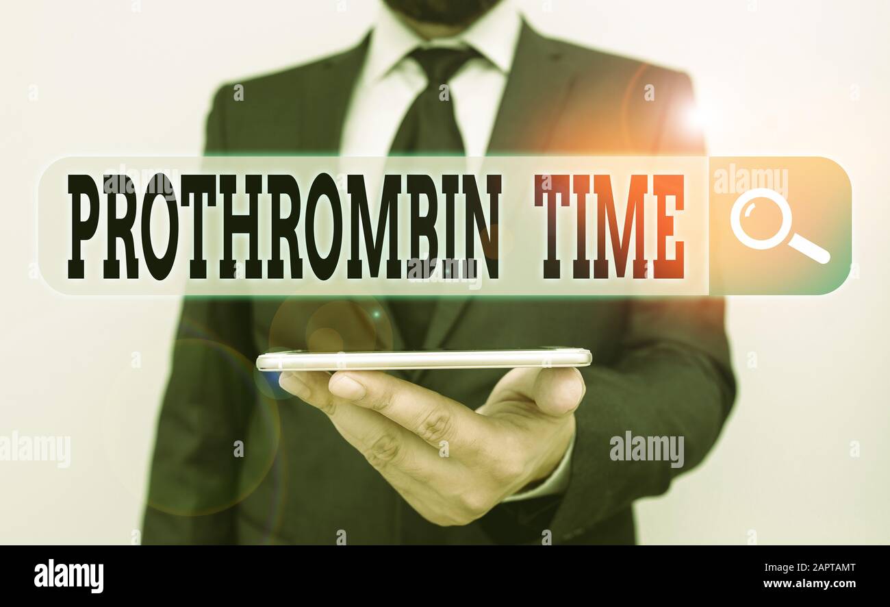 Conceptual hand writing showing Prothrombin Time. Concept meaning ...