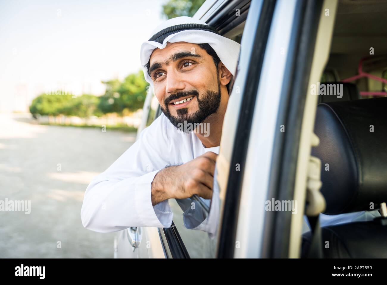 Dubai uae arab man driving hi-res stock photography and images - Alamy