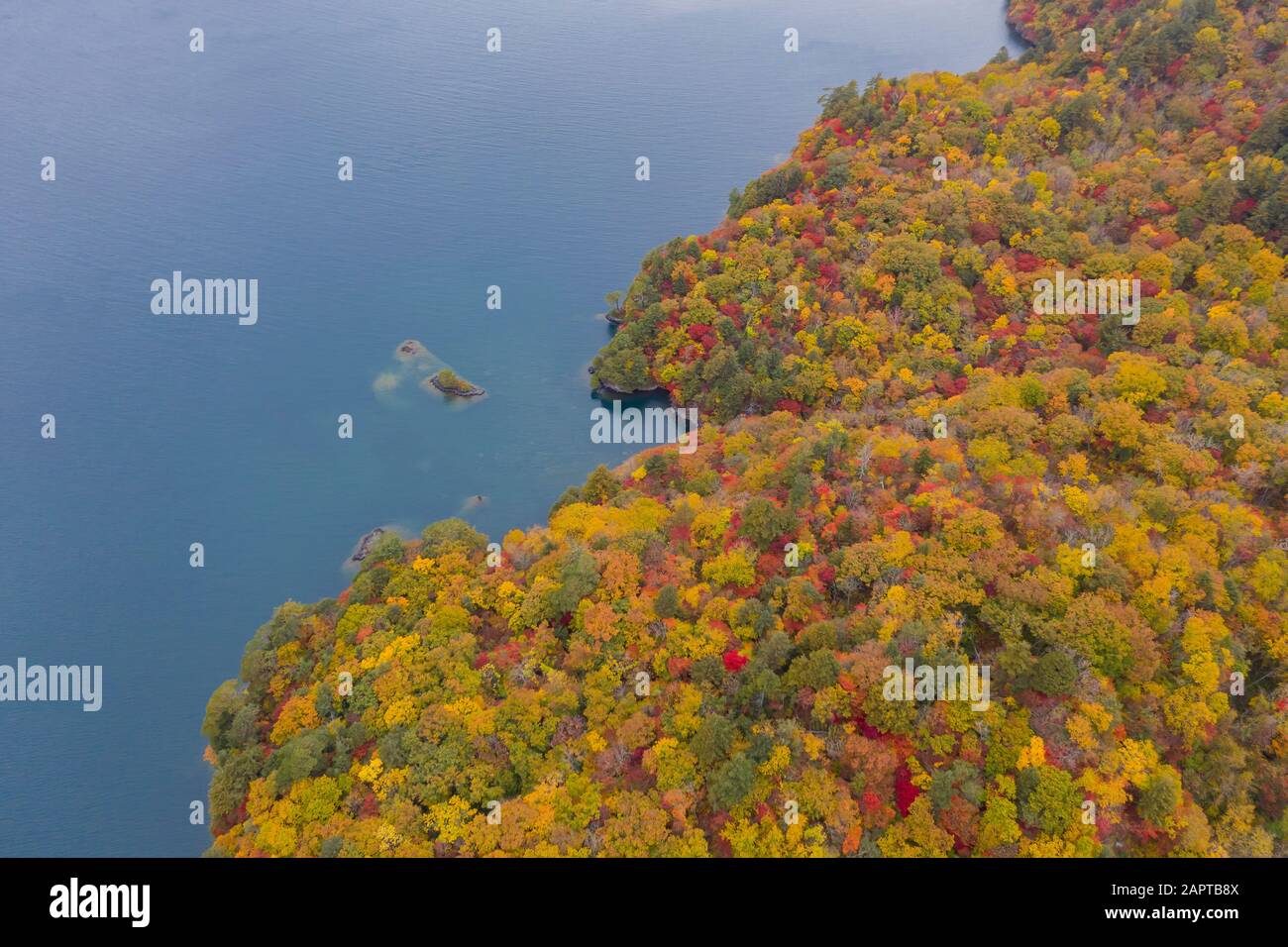 Aerial view of the Lake Towada at Aomori, Japan Stock Photo - Alamy