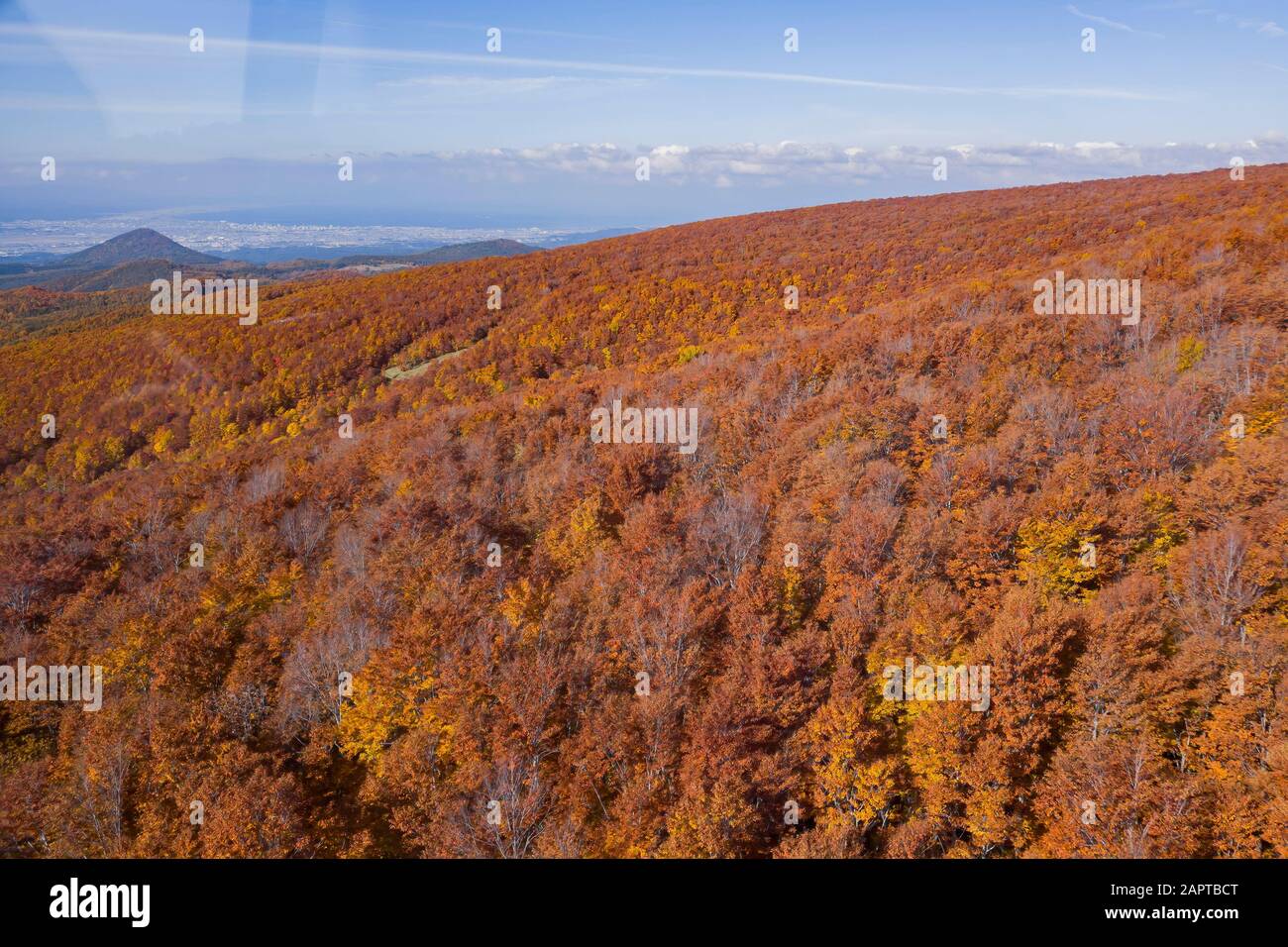 Aerial fall color of the Hakkoda Mountains at Aomori Stock Photo - Alamy