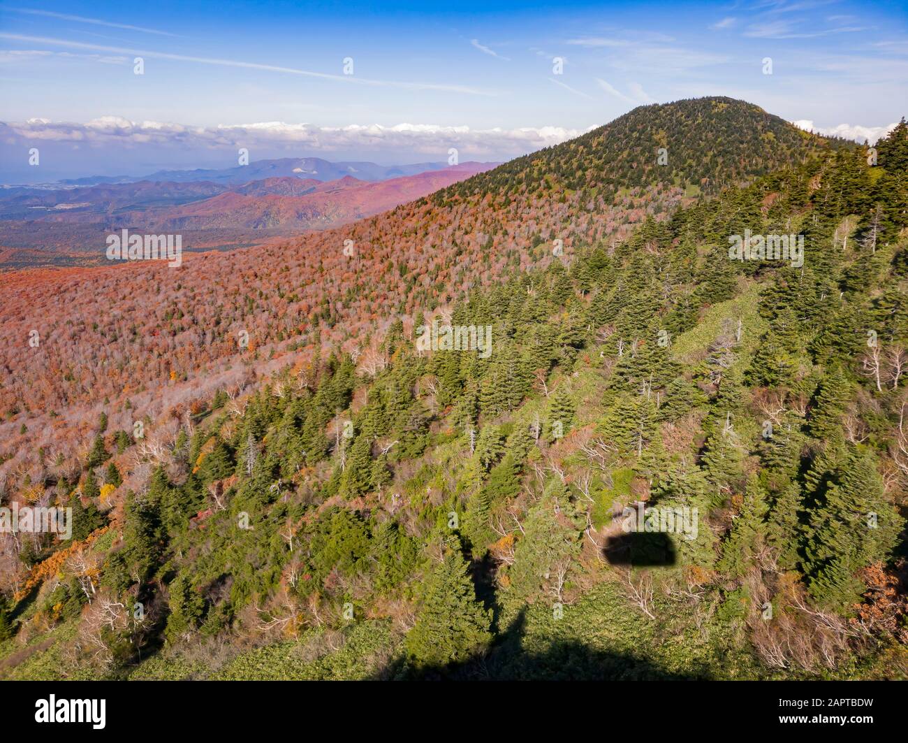 Aerial fall color of the Hakkoda Mountains at Aomori Stock Photo - Alamy