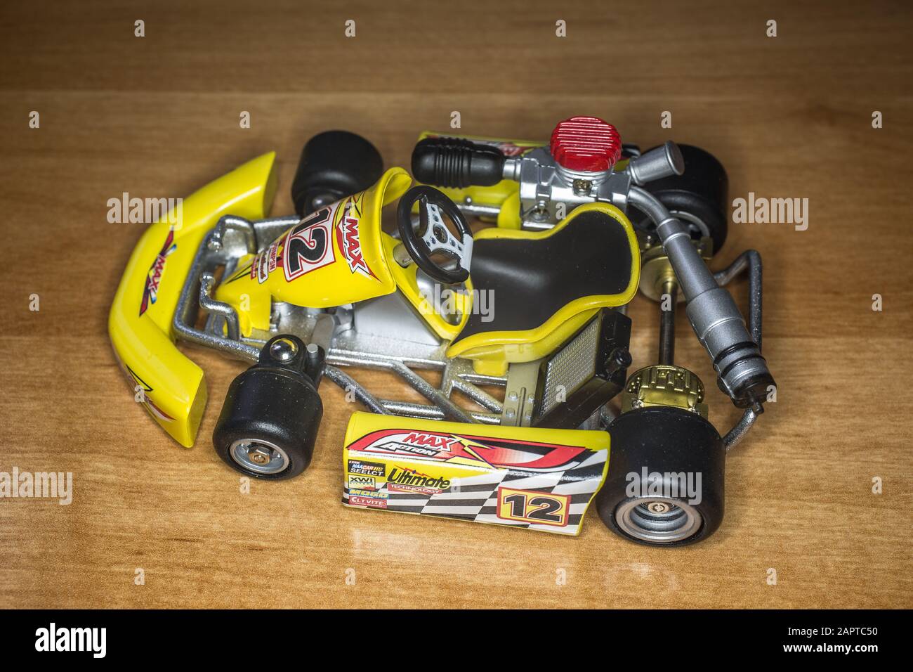 yellow kart racing car Stock Photo - Alamy