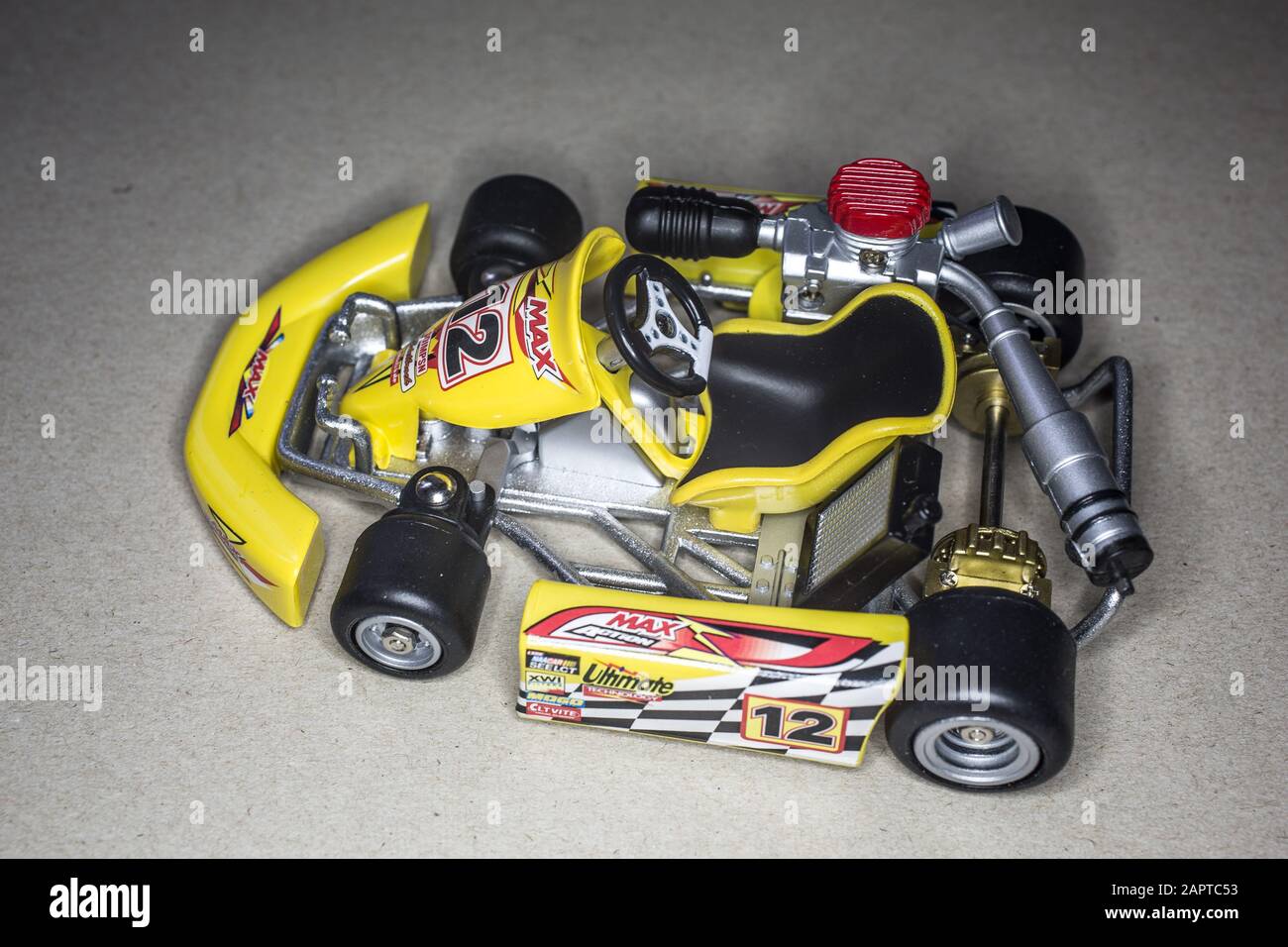 yellow kart racing car Stock Photo - Alamy