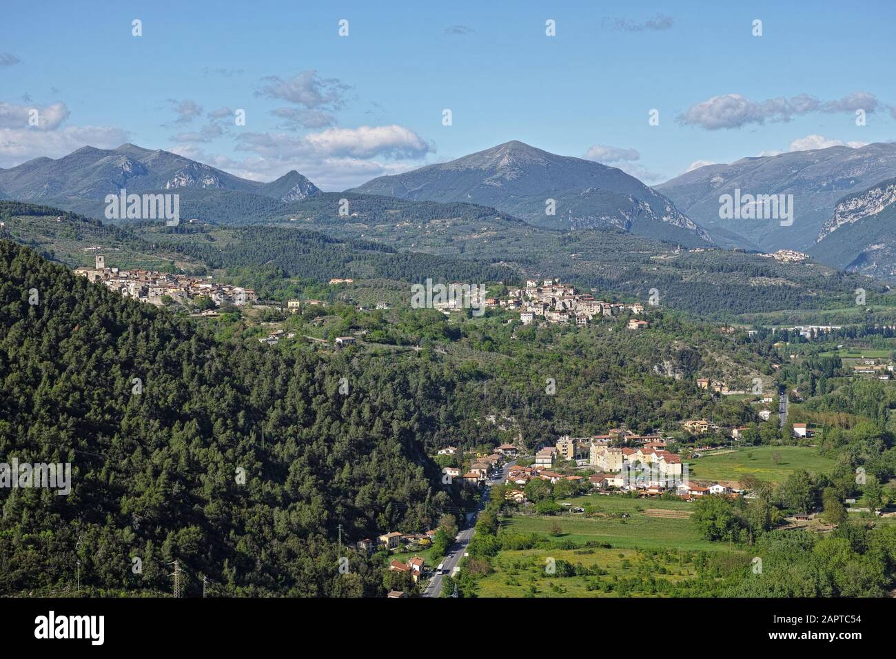 foreshortening of the valley of Nera river, valnerina, Terni, Umbria ...