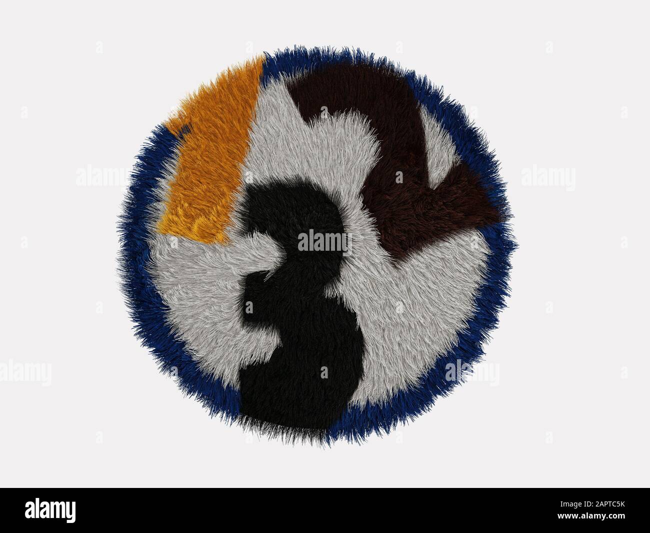 Round furry children carpet with numbers on a white background Stock ...
