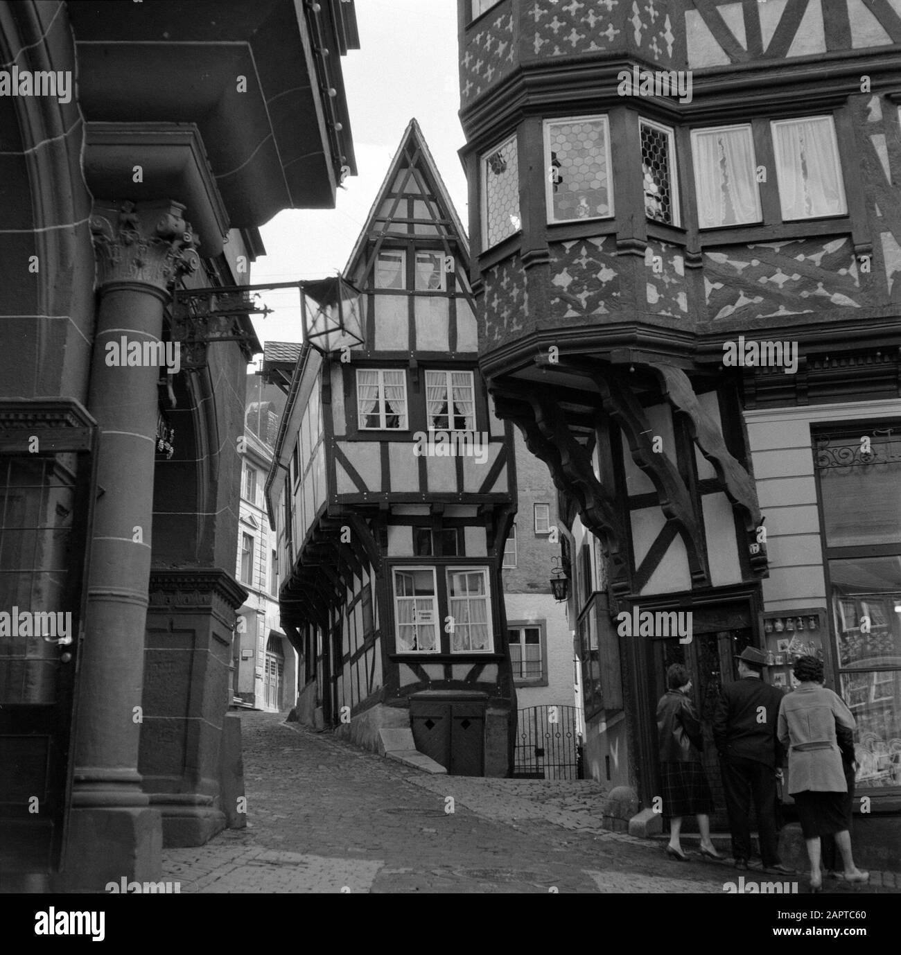 View town half timbered Black and White Stock Photos & Images - Alamy