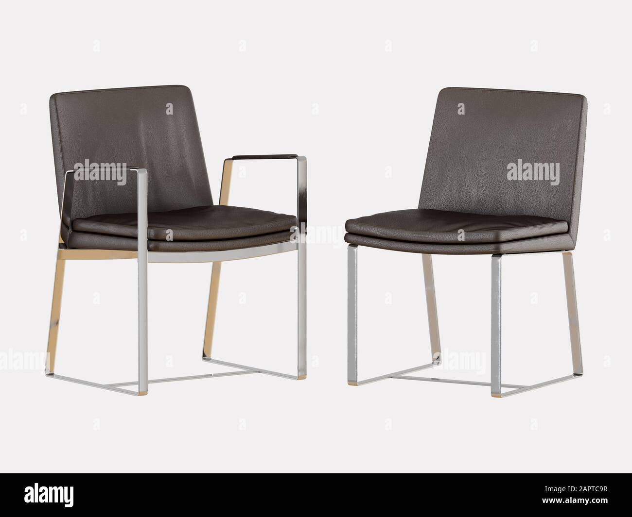 Two brown leather chairs hi-res stock photography and images - Alamy