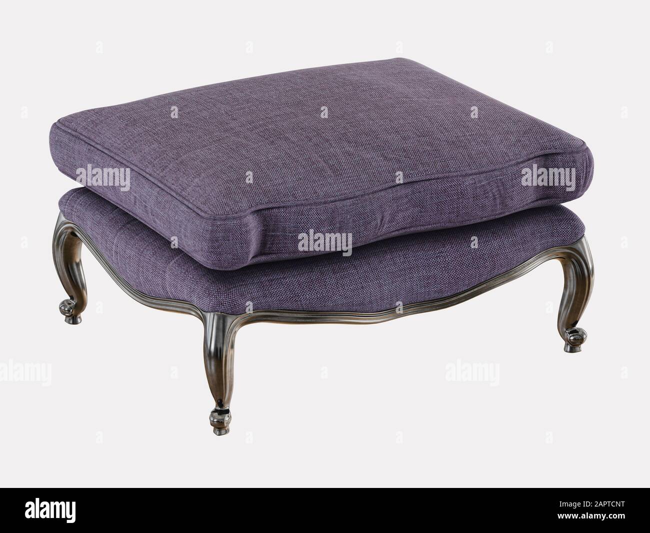 Purple pouf fabric on a white background 3d rendering Stock Photo - Alamy