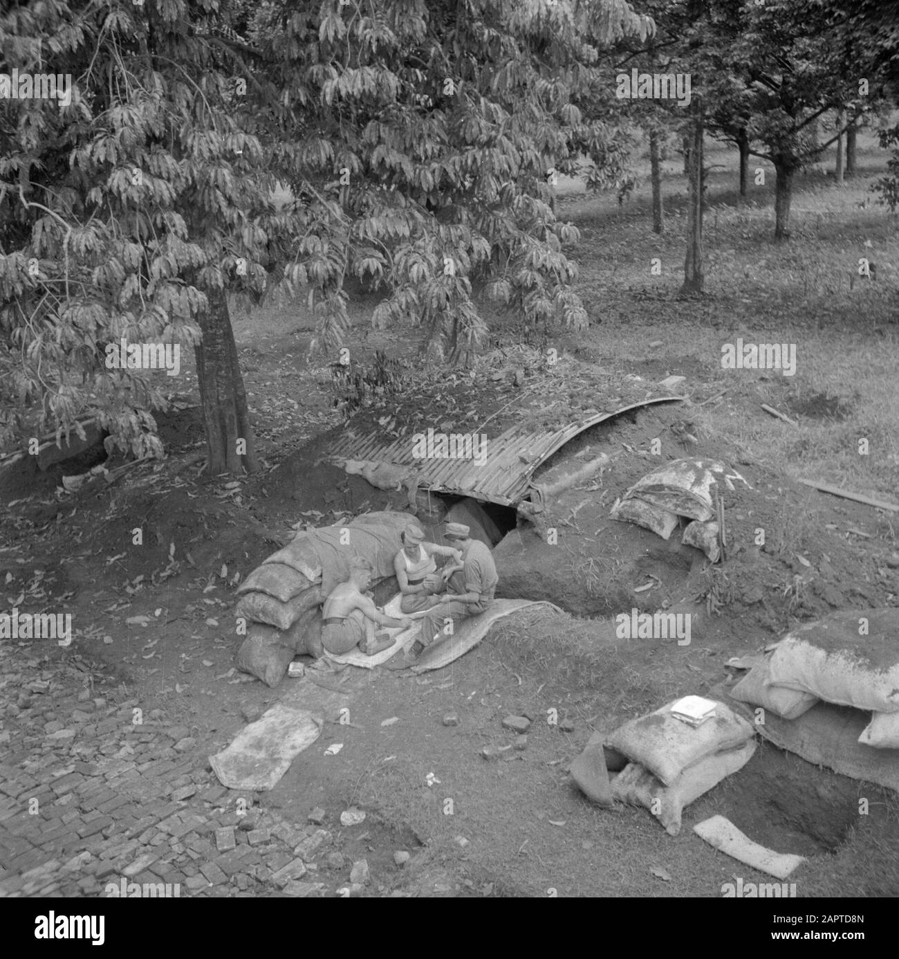 War volunteers in Malacca and Indonesia Improvised guard post at the ...
