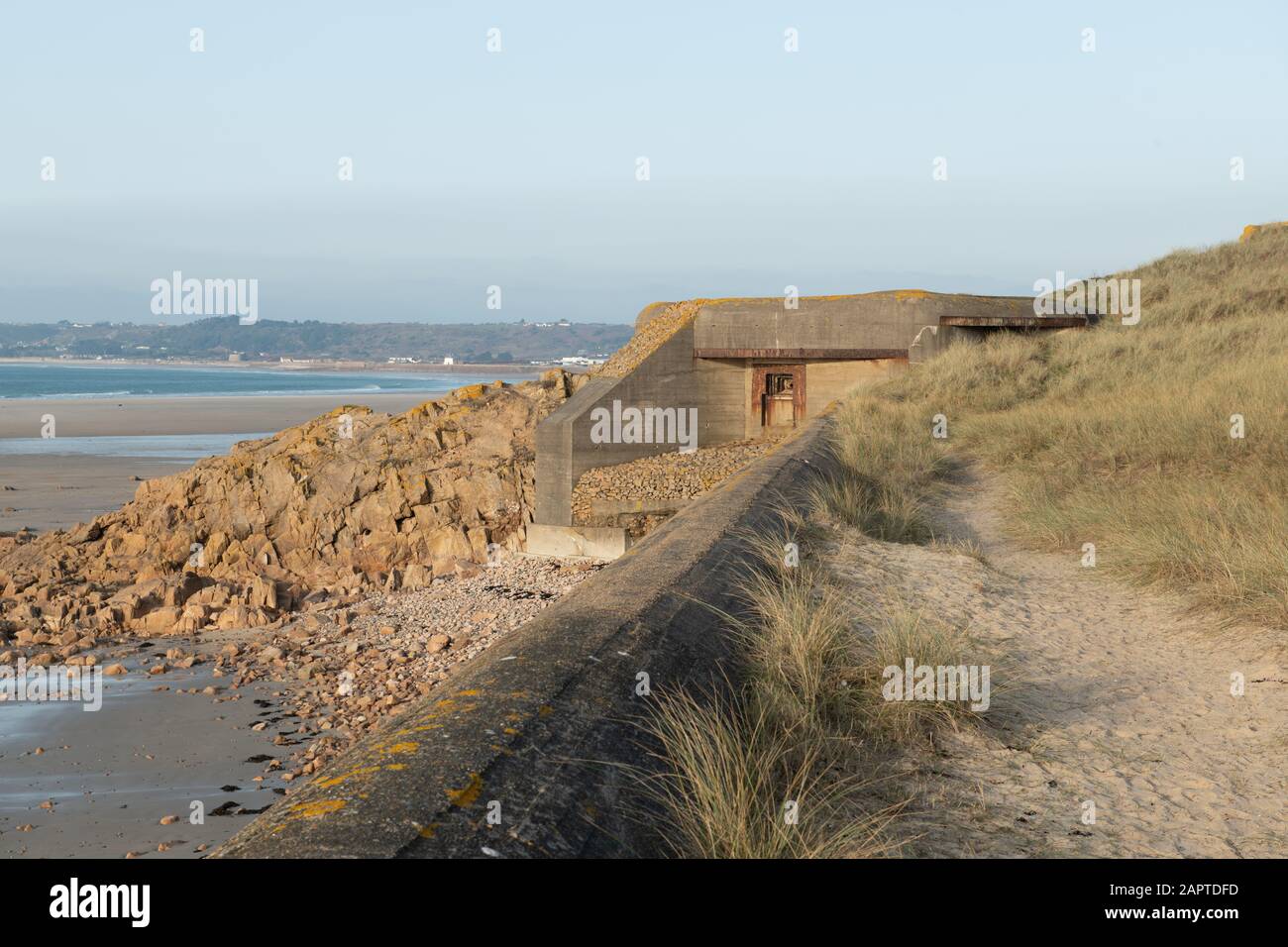 German WWII fortifications, St Ouens, Jersey, Channel Islands. Bunker ...