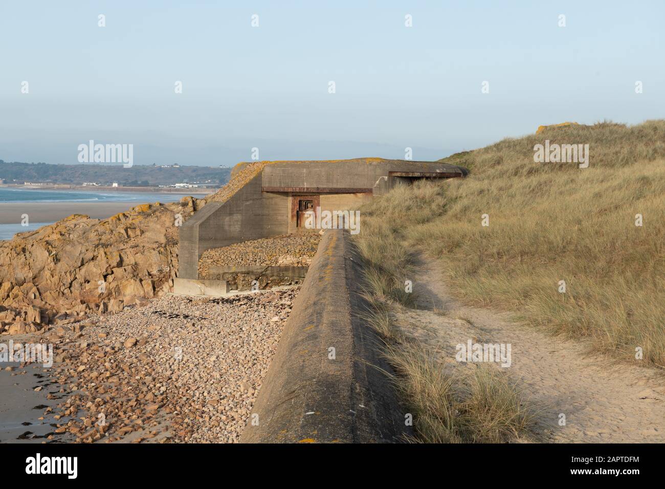 German WWII fortifications, St Ouens, Jersey, Channel Islands. Bunker ...