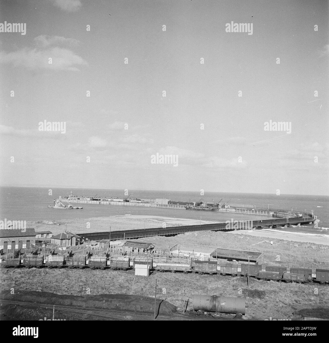Ireland Freight train and a dredging mill in the port of Rosslare Date ...
