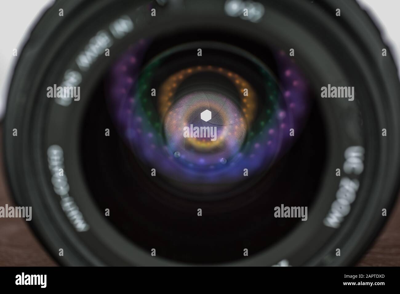 glass objective lens with aperture Stock Photo - Alamy