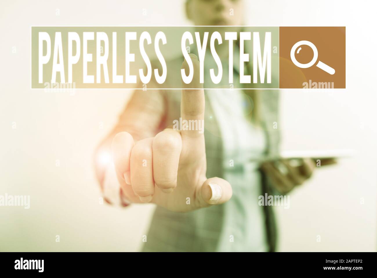 Text Sign Showing Paperless System Business Photo Showcasing Storage