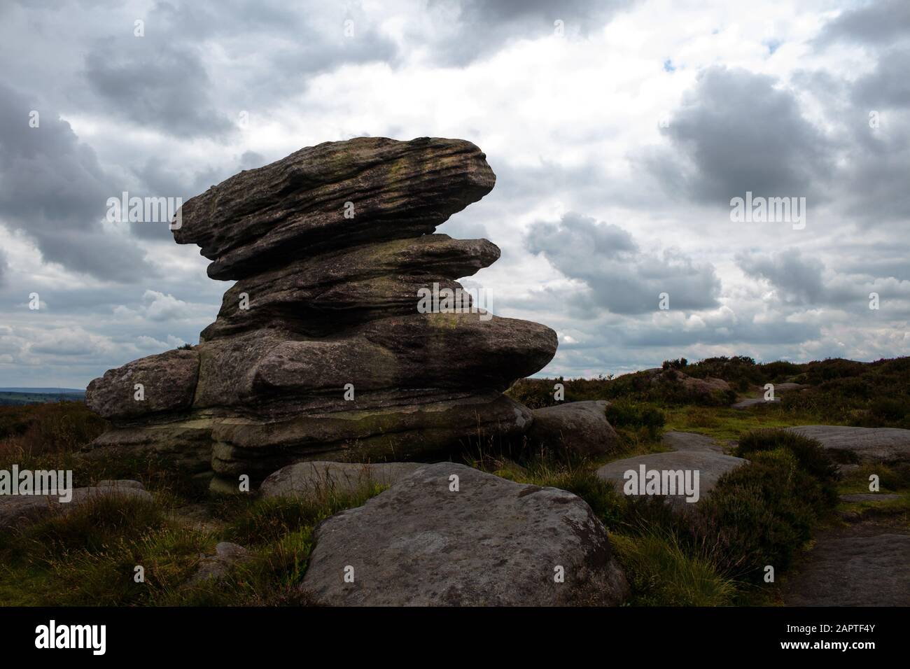 Spectacular formation of gritstone or sandstone rocks at Surprise View ...