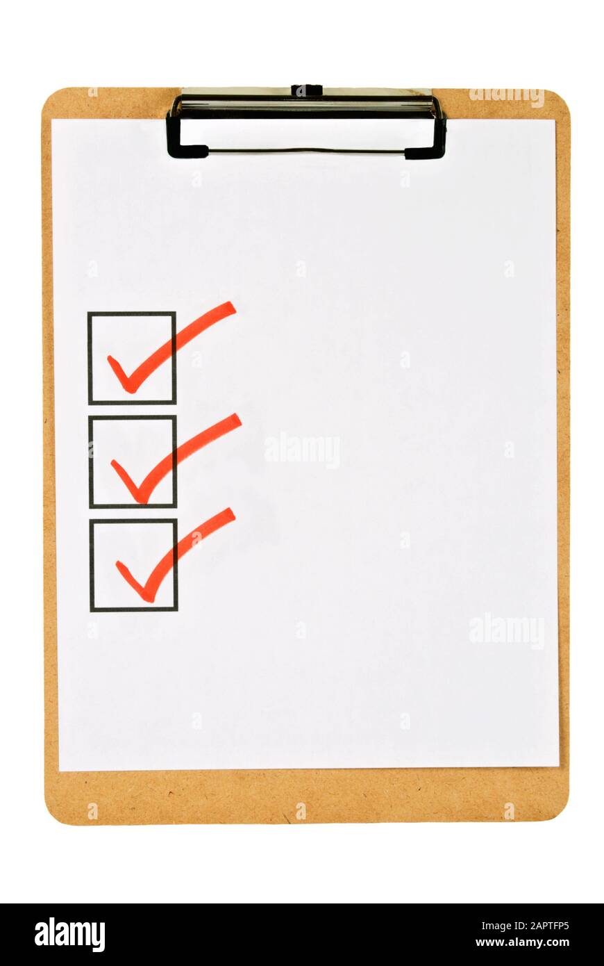 Checklist on sheet white paper hi-res stock photography and images - Alamy