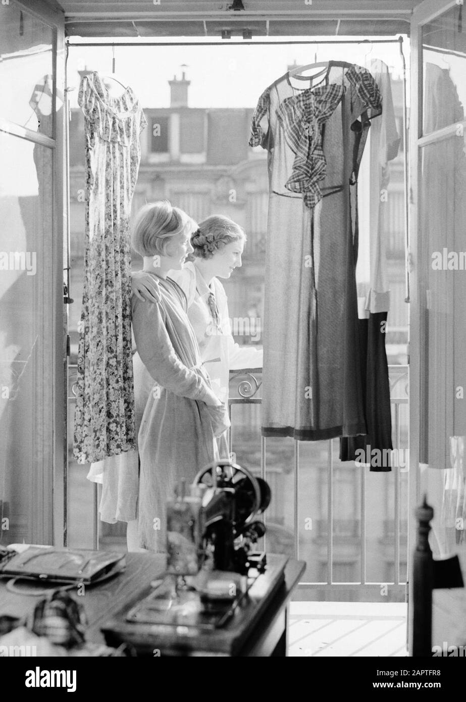 Clothing hung on balcony Black and White Stock Photos & Images - Alamy