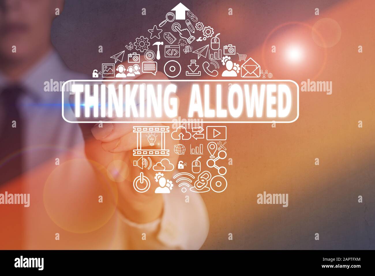 Conceptual hand writing showing Thinking Allowed. Concept meaning ...