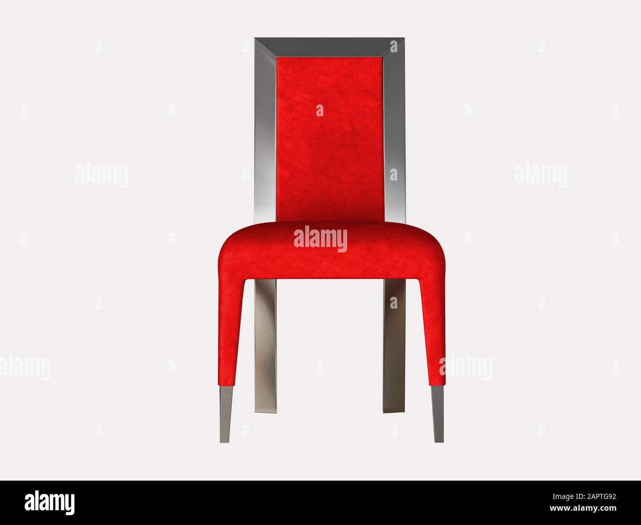 Red chair on a white background 3d rendering Stock Photo - Alamy