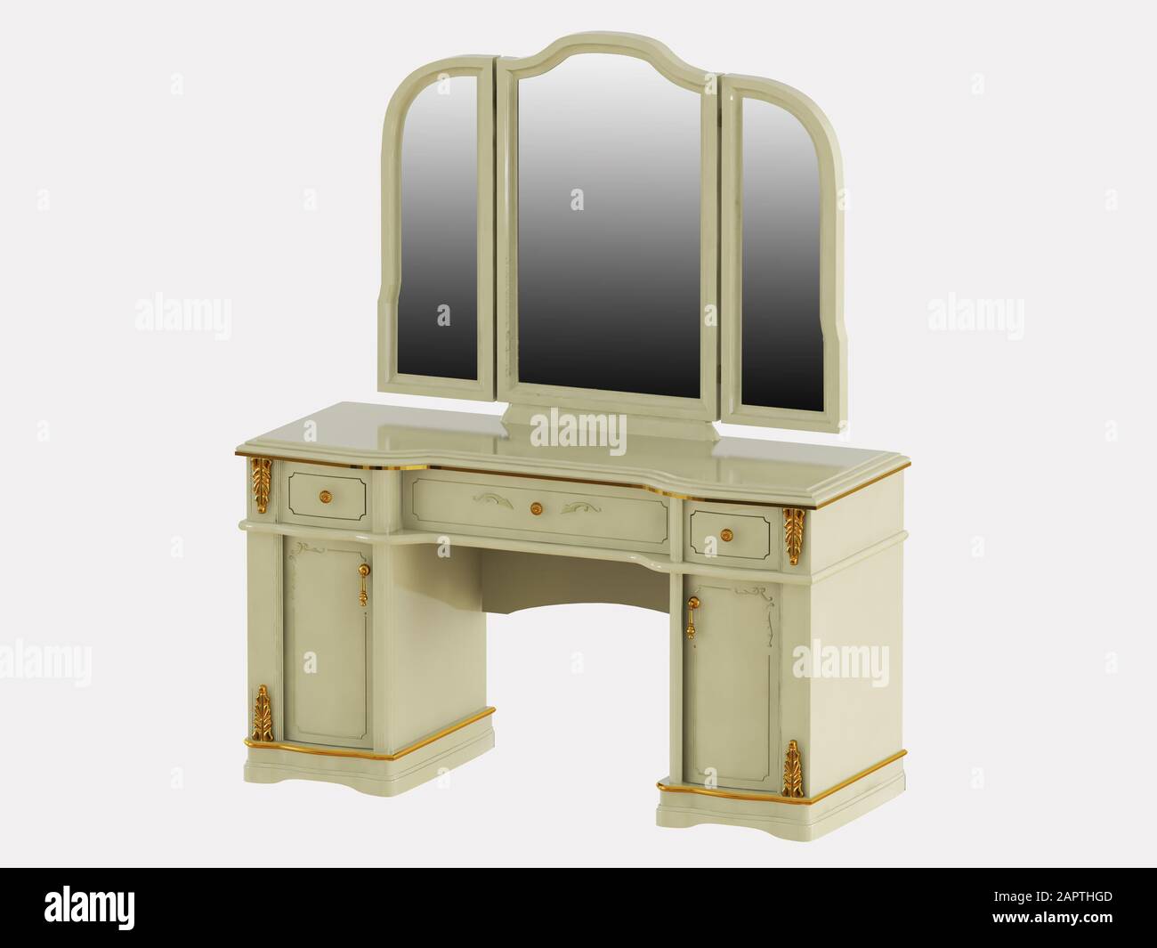 Dressing table on a white background 3d rendering Stock Photo - Alamy