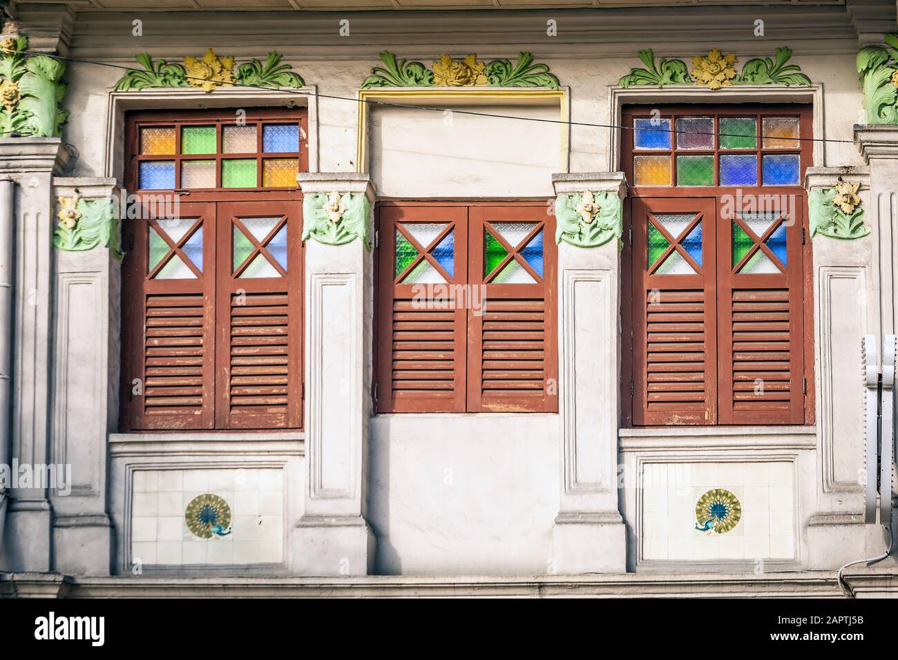 Colourful Peranakan Houses. The word Peranakan used by the local people ...