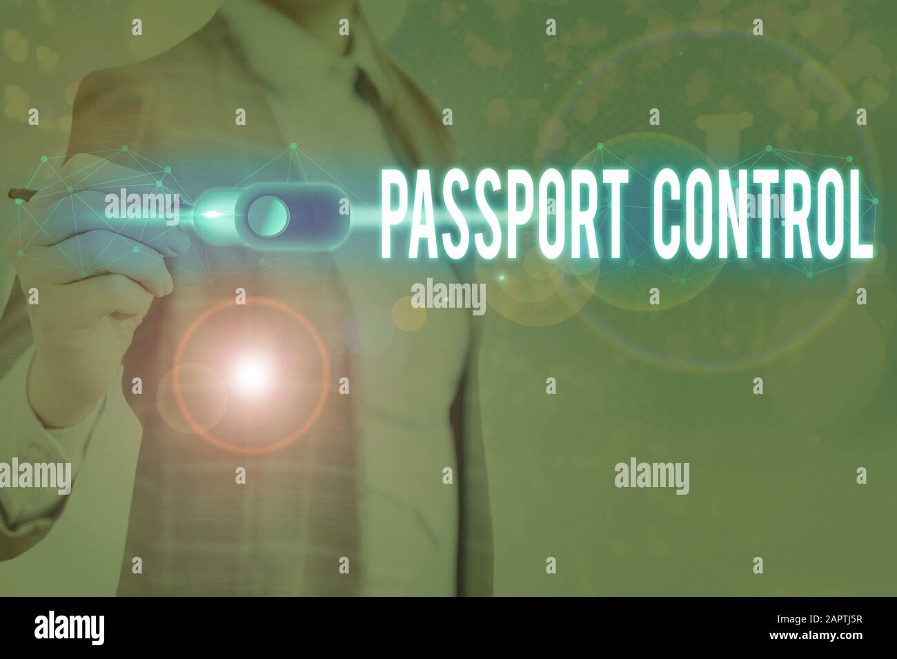 Handwriting text writing Passport Control. Conceptual photo the area in ...