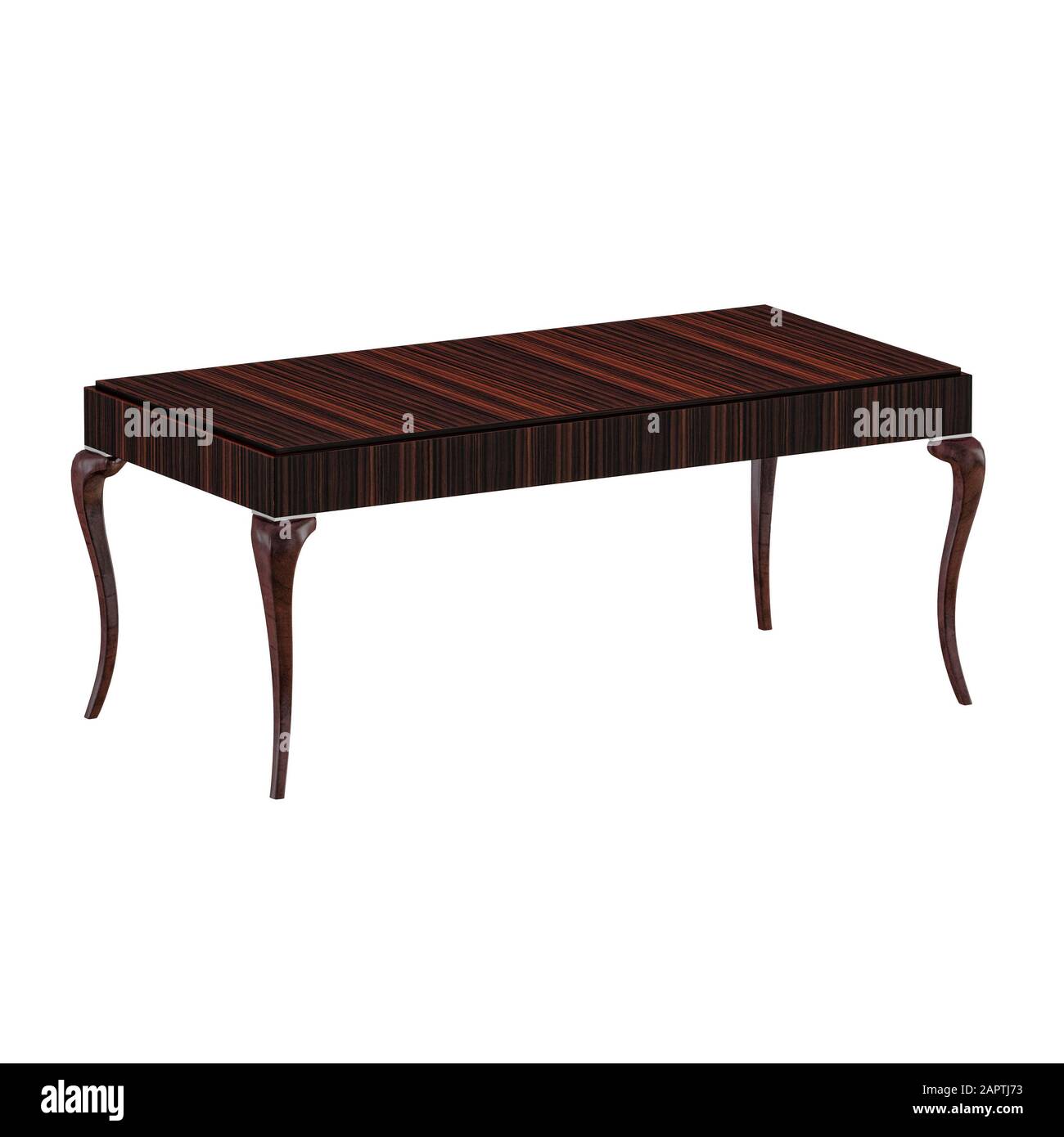 Wooden table on white background 3d rendering Stock Photo - Alamy