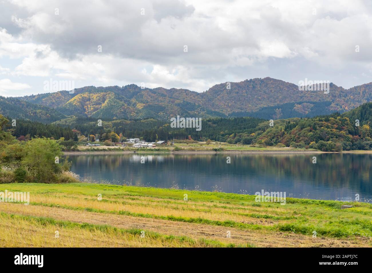 Beautiful landscape of Lake Tazawako at Akita, Japan Stock Photo - Alamy